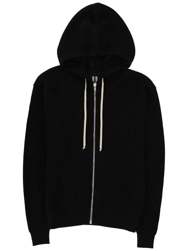 Rick Owens Zipper Hooded Shirt - Black