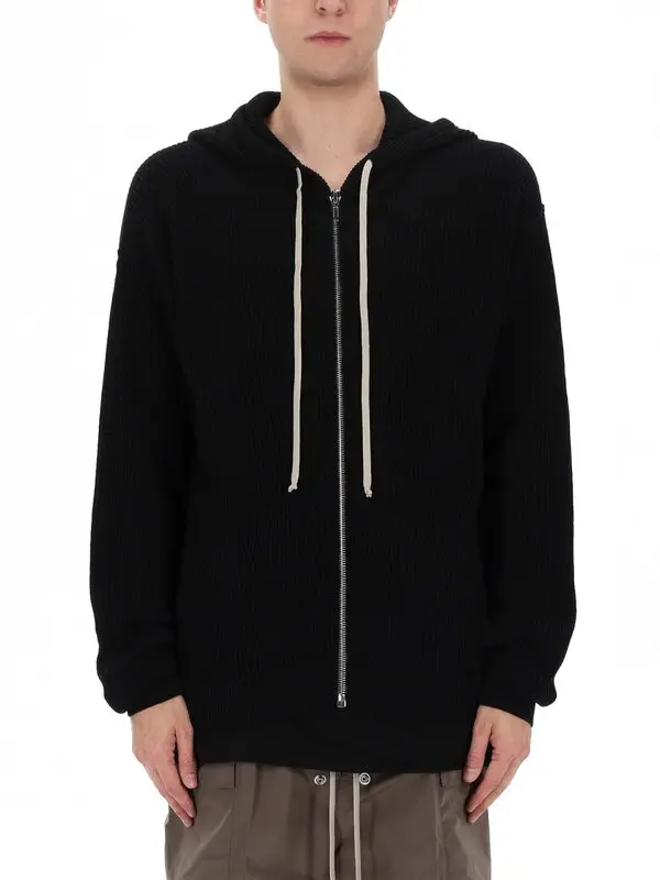 Rick Owens Zipper Hooded Shirt - Black