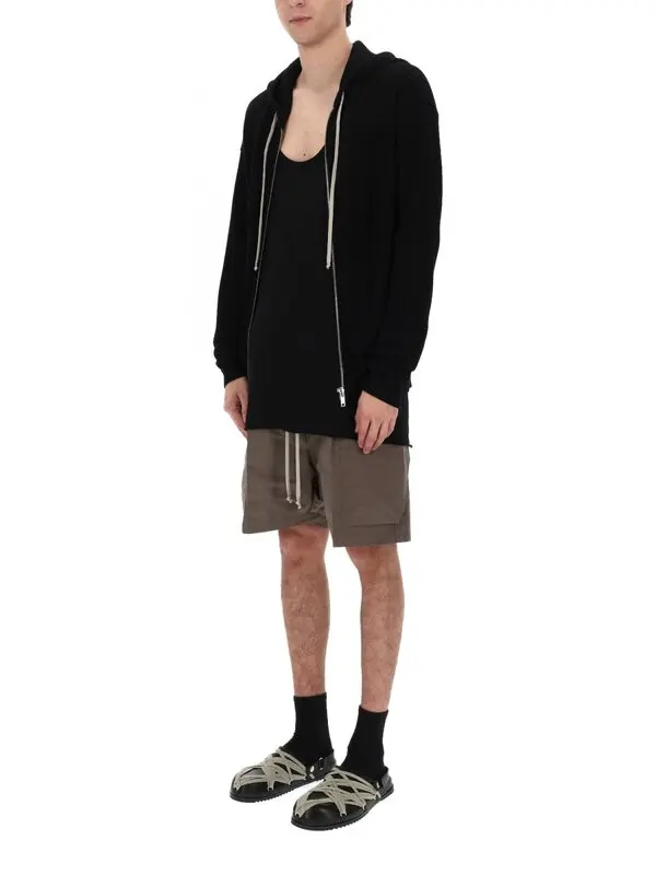 Rick Owens Zipper Hooded Shirt - Black