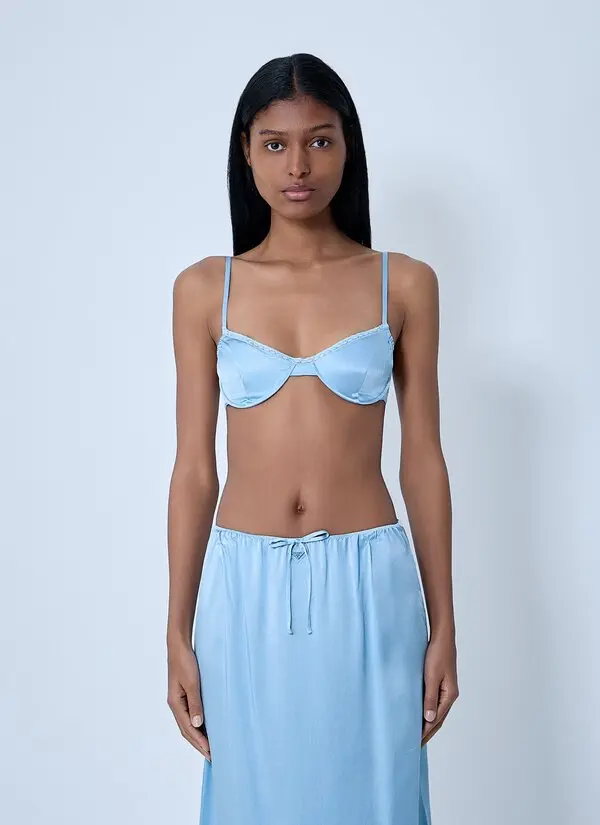 Prada Silk Bralette - Gray