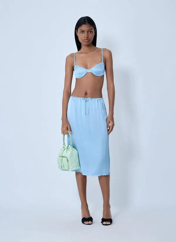 Prada Silk Bralette - Gray
