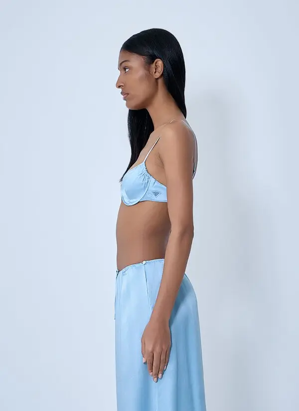 Prada Silk Bralette - Gray