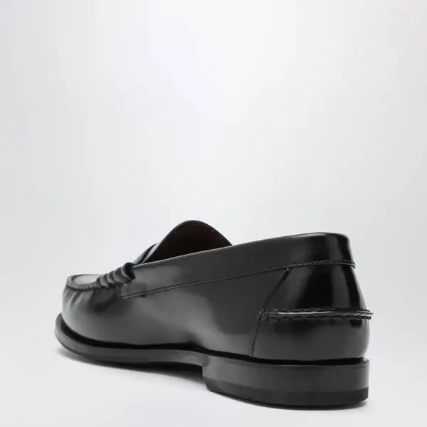 Prada Brushed Leather Loafers With Logo Detail