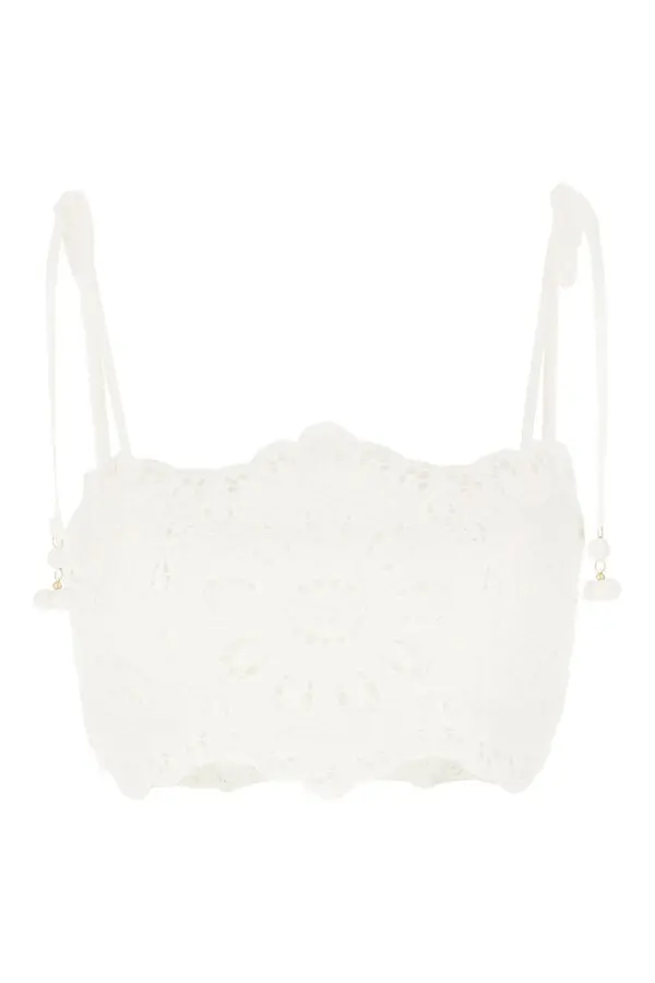 Zimmermann Lace Embellished Cropped Top - Multicolor