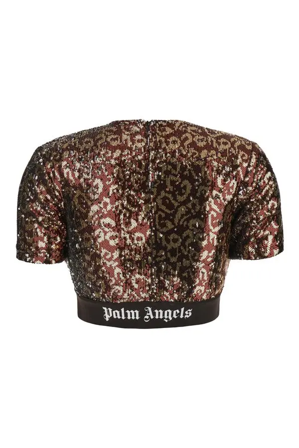 Palm Angels Sequin Cropped Top
