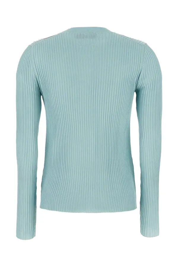 Fendi Ribbed Knit Top With Colorblock Detail