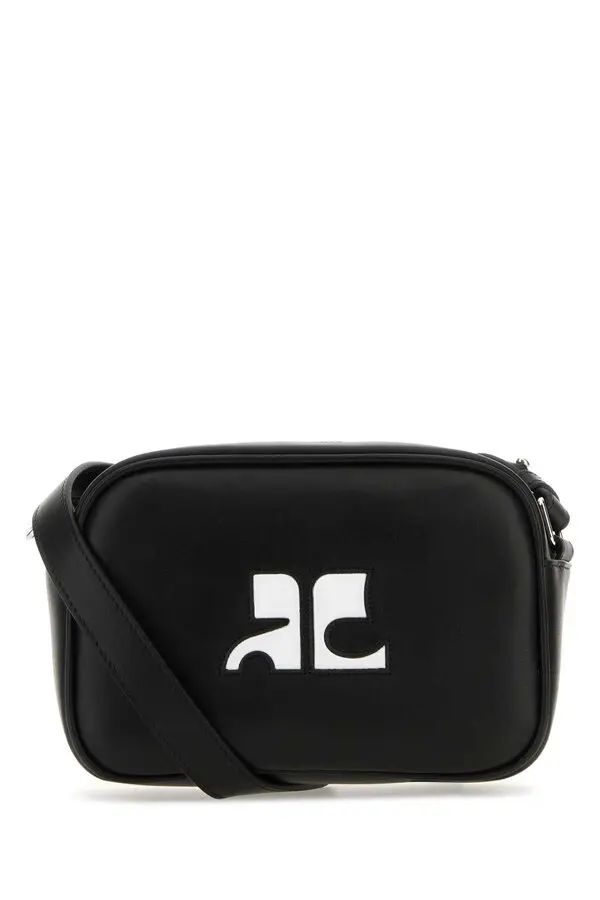 COURREGES Leather Reedition Shoulder Bag - Black