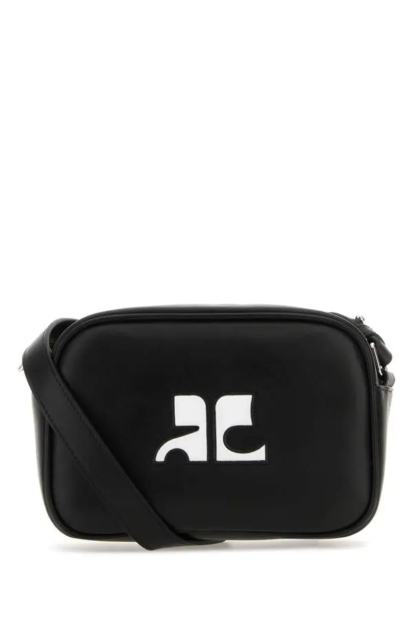 COURREGES Leather Reedition Shoulder Bag - Black