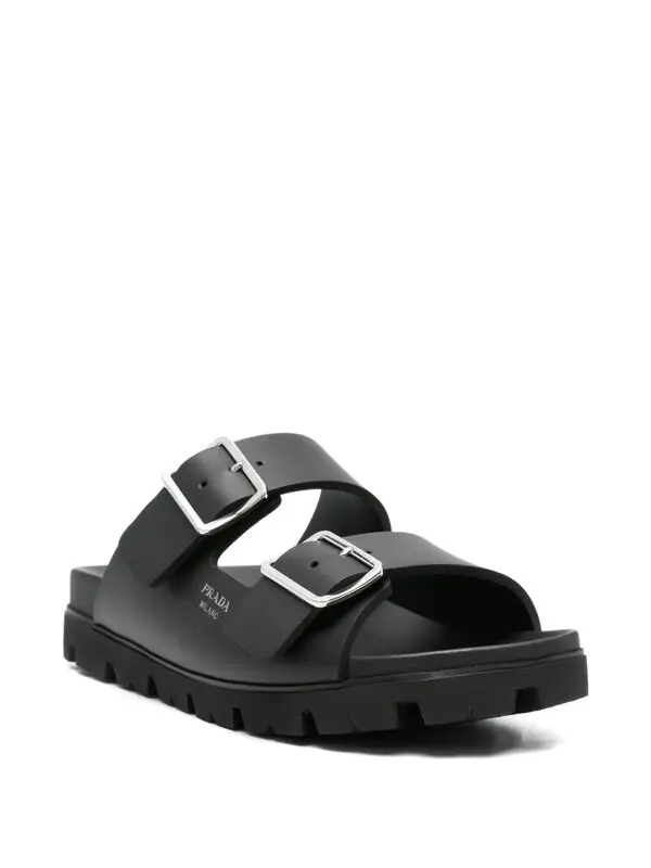 Prada Flat Sandals With Buckle Fastening