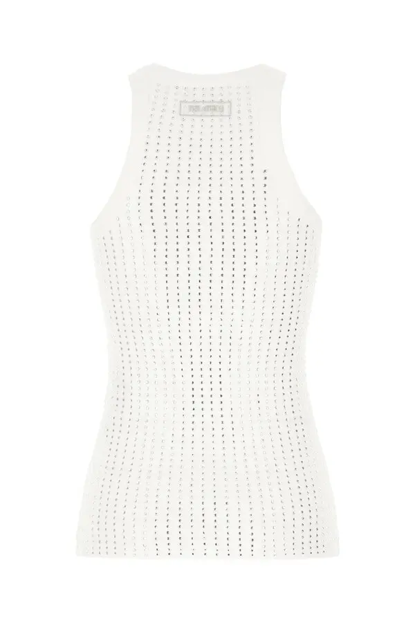 Attico Ribbed Embellished Tank Top - Multicolor