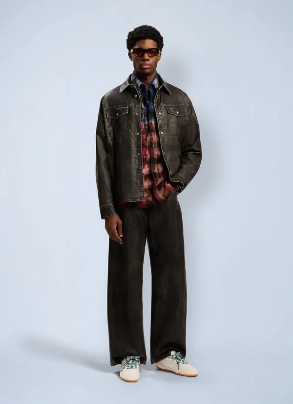 Palm Angels Curved Logo Check Shirt