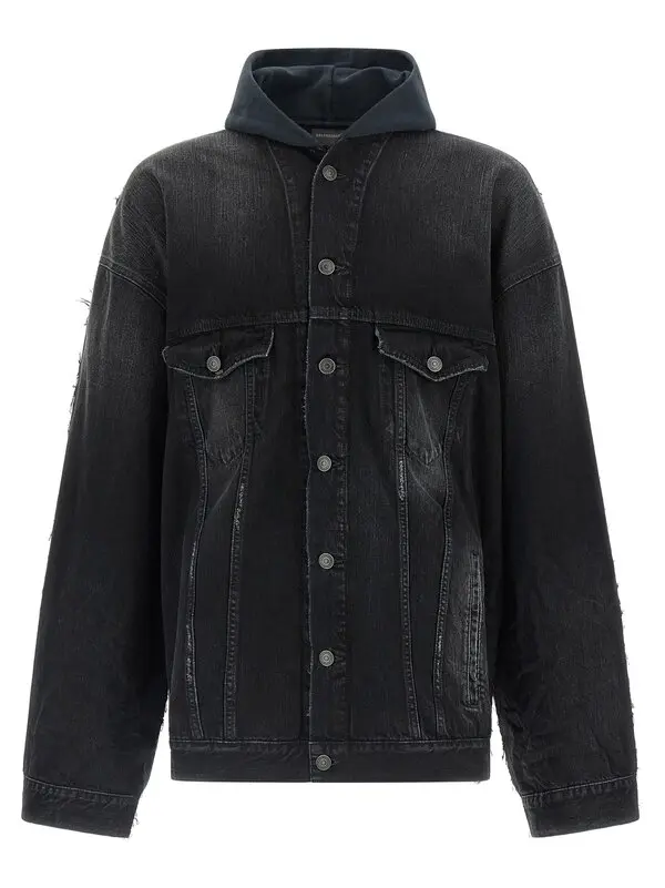 Balenciaga Hybrid Denim Hoodie Jacket