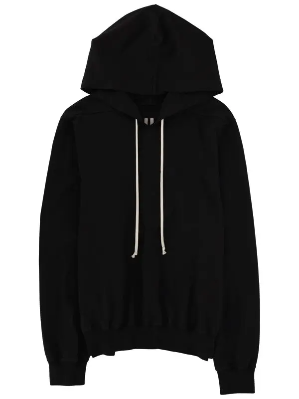 Rick Owens Oversized Printed Cotton Hoodie - Black