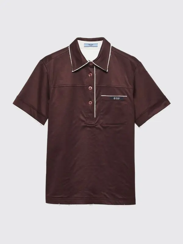 Prada Short Sleeve Polo Shirt - Red