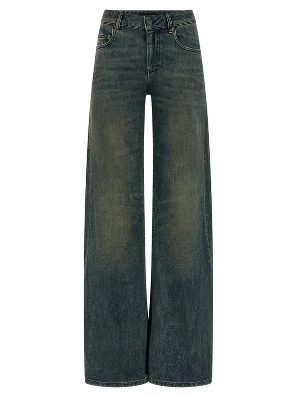 Balenciaga Wide Leg Jeans With Sinuous Stitching