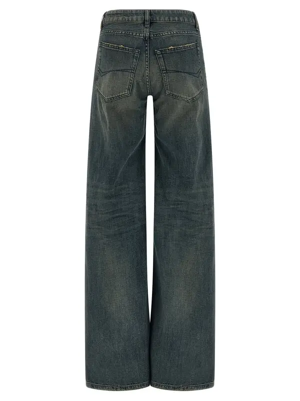 Balenciaga Wide Leg Jeans With Sinuous Stitching