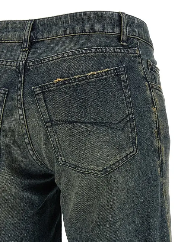 Balenciaga Wide Leg Jeans With Sinuous Stitching