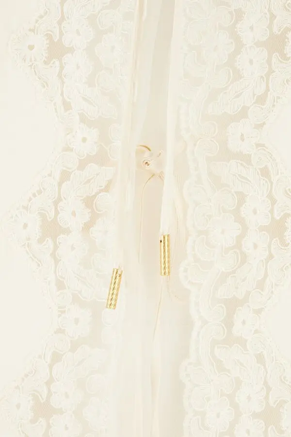 Alberta Ferretti Lace Trimmed Jacket