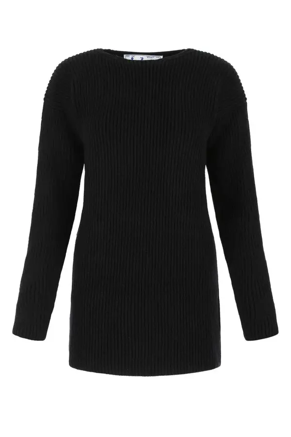 Off-White Ribbed Wool Sweater