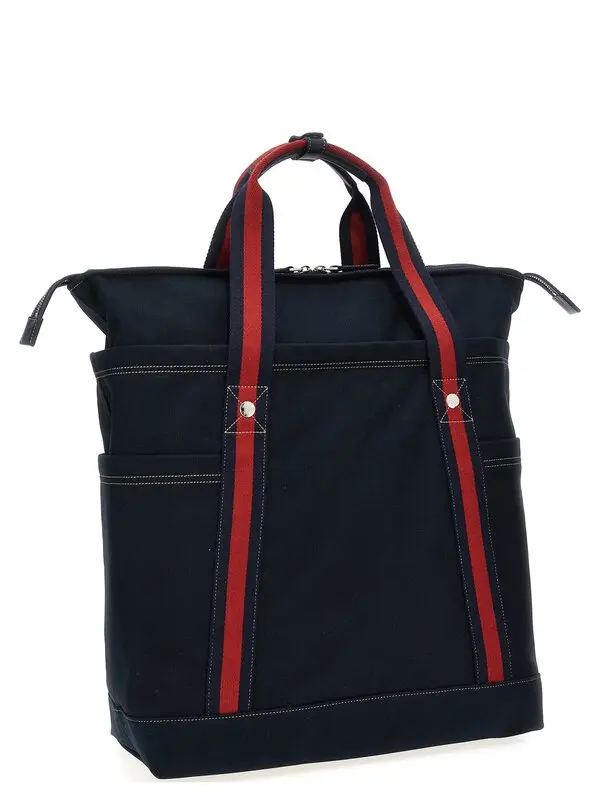 Gucci Large Shopping Bag With Coat Of Arms Print - Blue