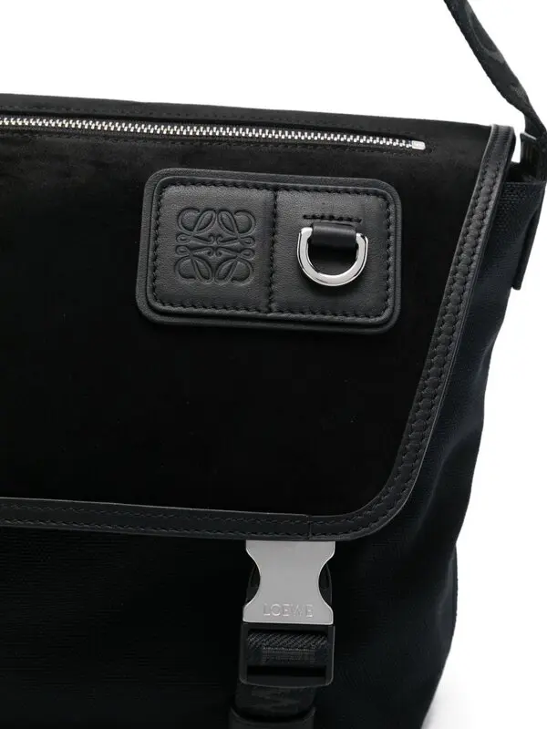 Loewe Flex Medium Canvas And Suede Crossbody Bag