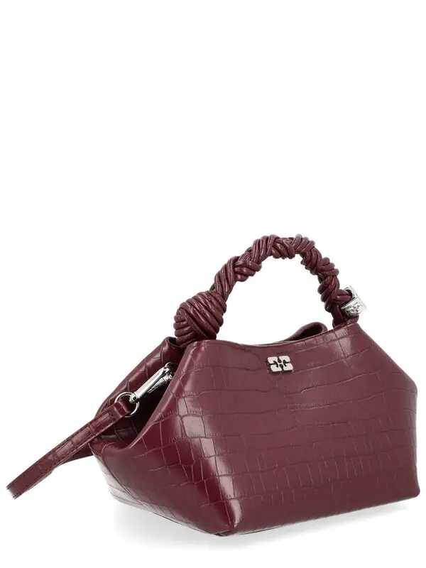 GANNI Croc Effect Top Handle Bag