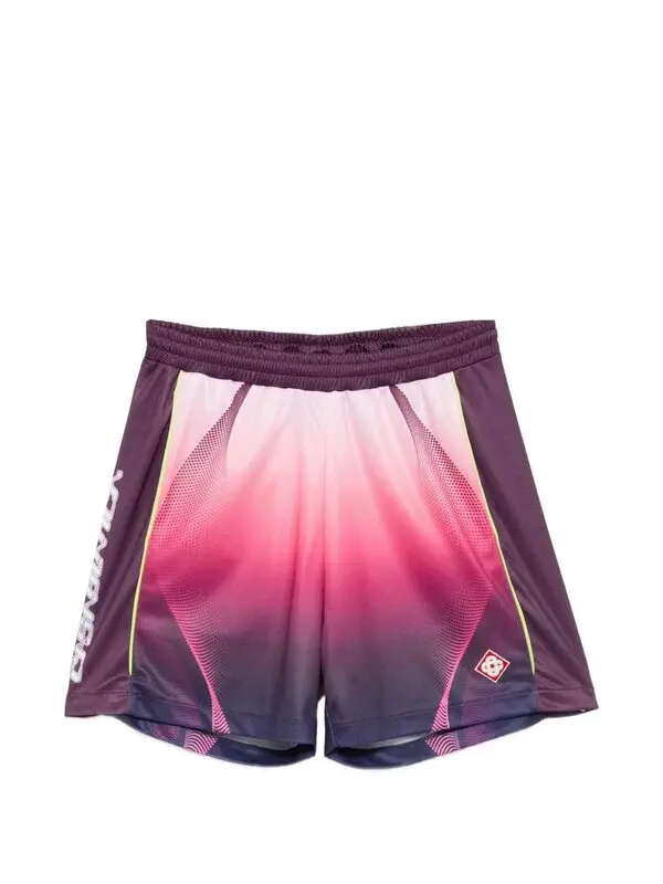 Casablanca Aubergine Faded Logo Shorts