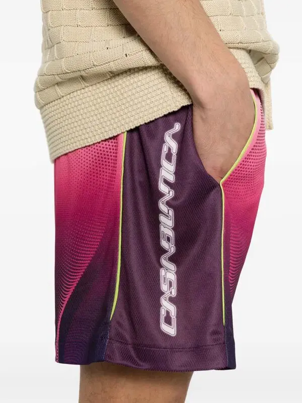 Casablanca Aubergine Faded Logo Shorts