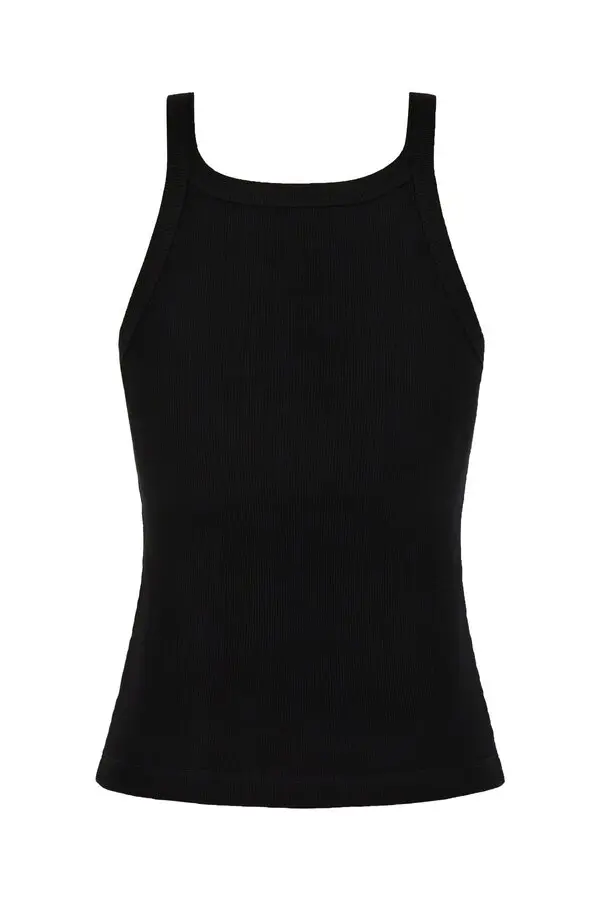 Fendi Ribbed Tank Top With Logo Detail - Multicolor