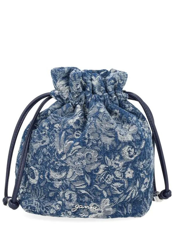 GANNI Denim Tapestry Bag - Blue