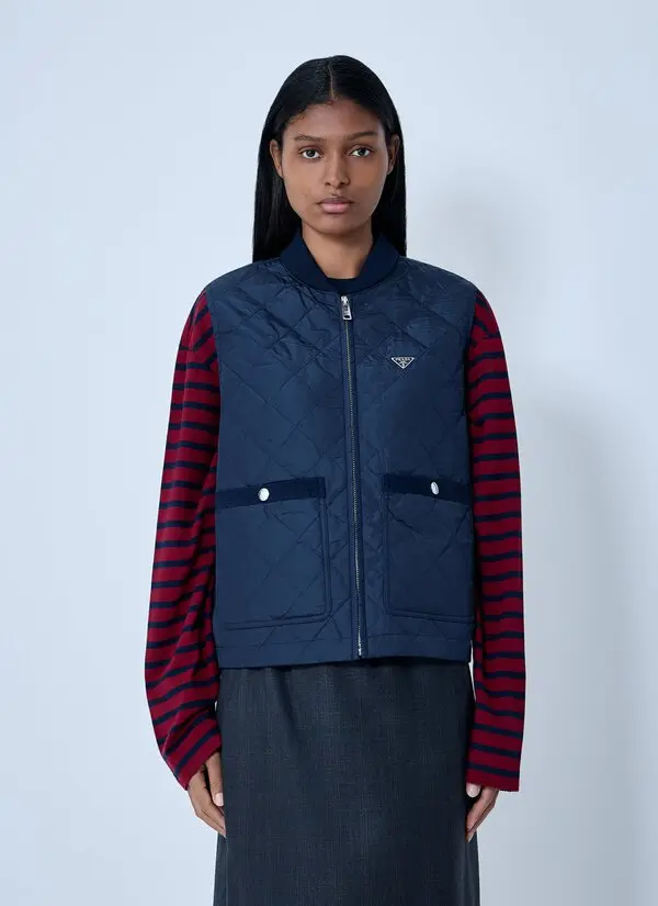 Prada Re-nylon Quilted Vest - Blue