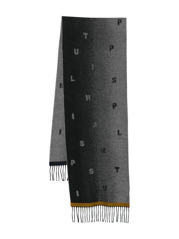 Paul Smith Men Scarf Faded Int Jacq - Black