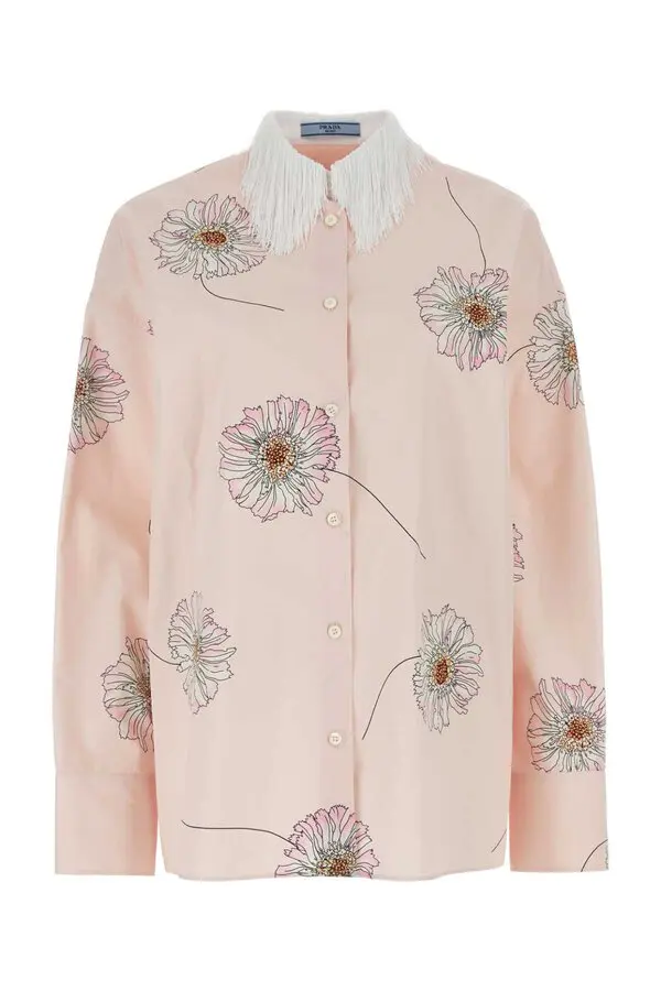 Prada Printed Poplin Oversize Shirt - Multicolor