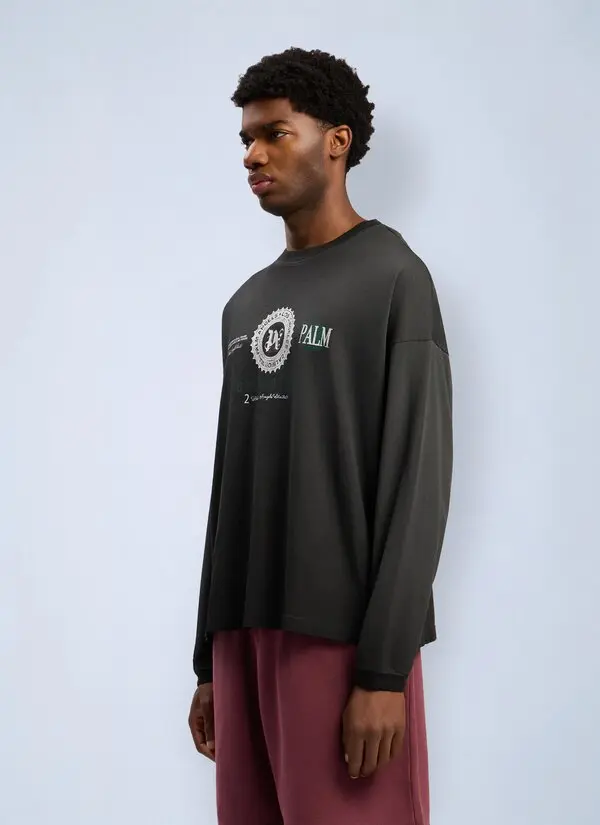 Palm Angels Dollar Graphic Long Sleeve T-shirt