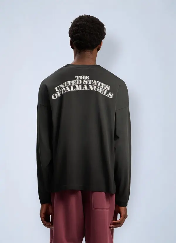 Palm Angels Dollar Graphic Long Sleeve T-shirt