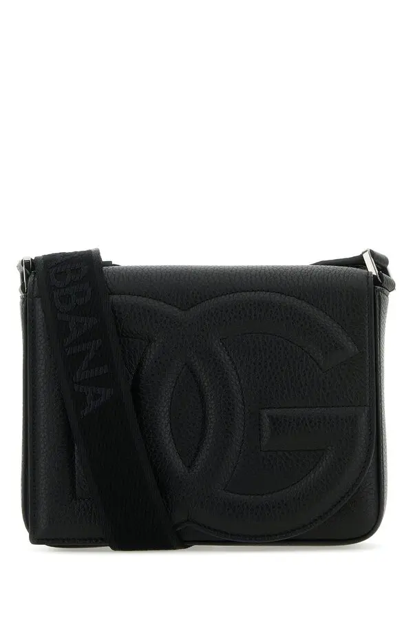 Dolce & Gabbana Cervo Leather Shoulder Bag - Black