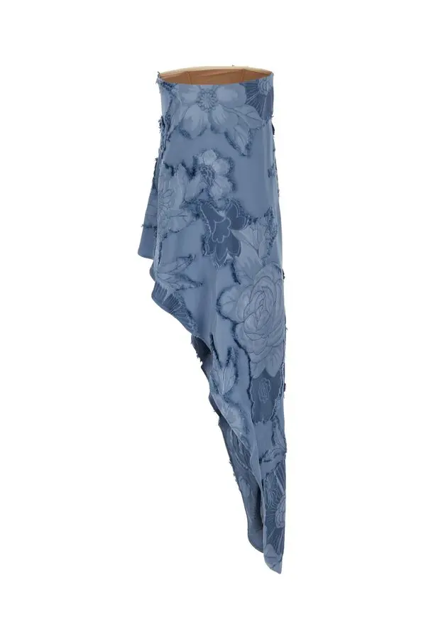 Etro Asymmetrical Floral Applique Top