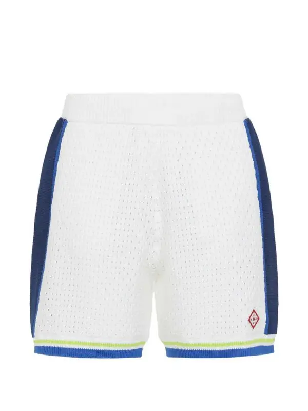 Casablanca Striped Trim Knitted Shorts - Multicolor