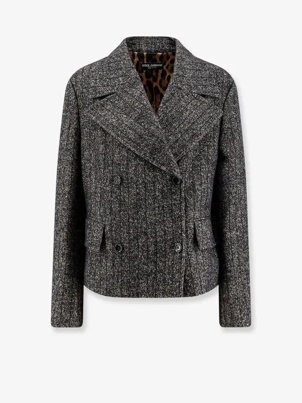 Dolce & Gabbana Striped Wool Blend Double-breasted Blazer