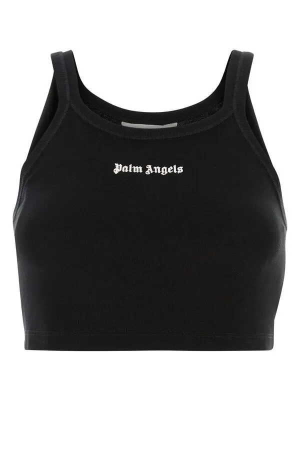 Palm Angels Piquet Top - Black