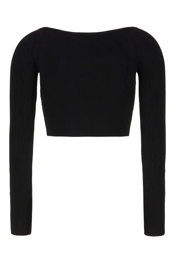 DIESEL® Ribbed Cropped Top With Logo Detail