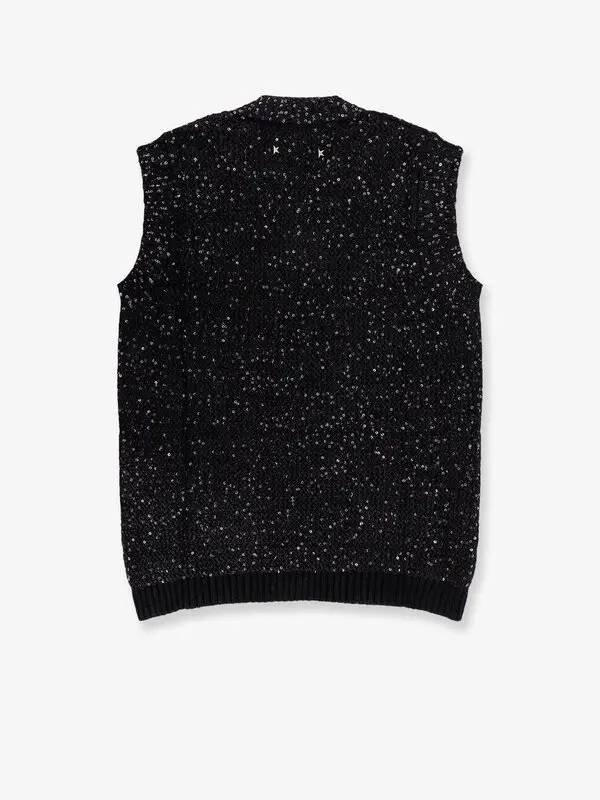 GOLDEN GOOSE Sleeveless Sweater With Sequins - Black