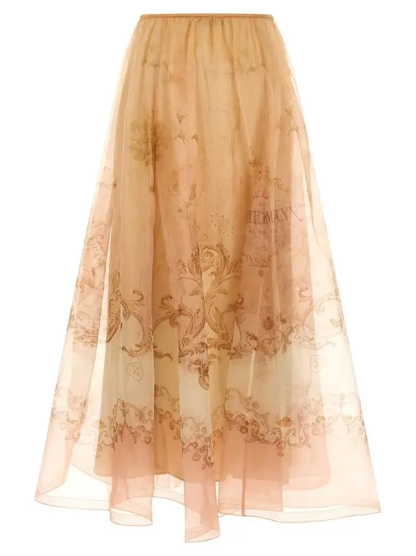 Zimmermann Hypnotic Organza Maxi Skirt - Cream