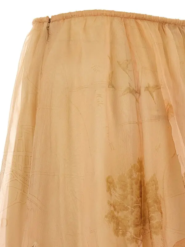 Zimmermann Hypnotic Organza Maxi Skirt - Cream