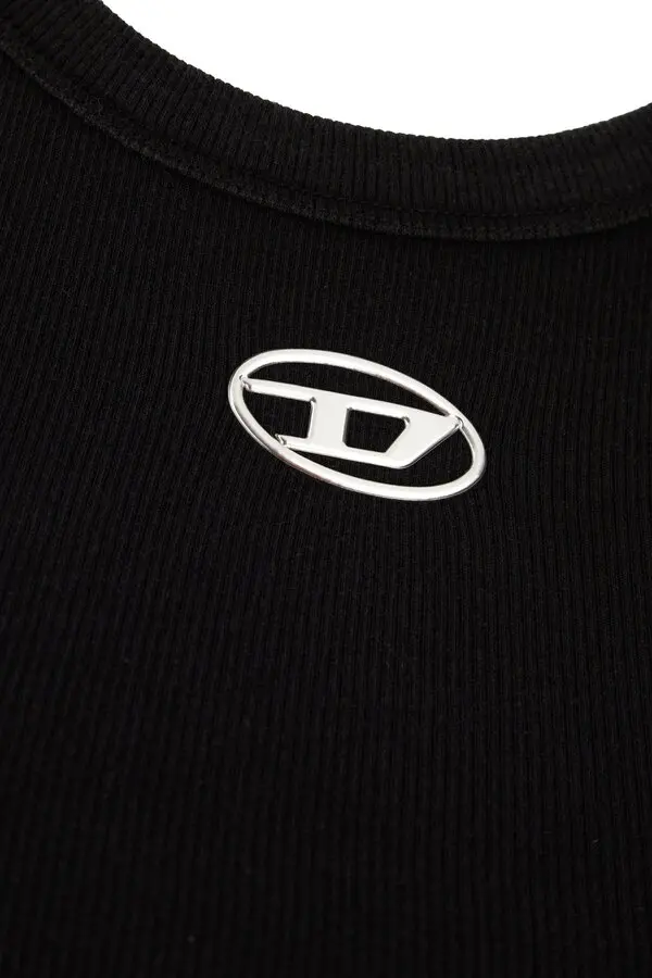 DIESEL® Ribbed Tank Top With Logo Detail