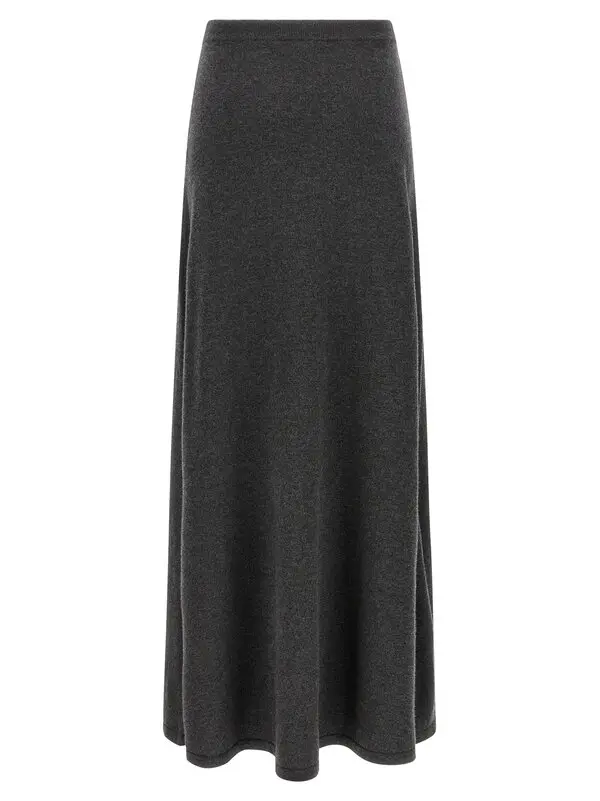 Balenciaga Maxi Wool Knit Skirt - Gray