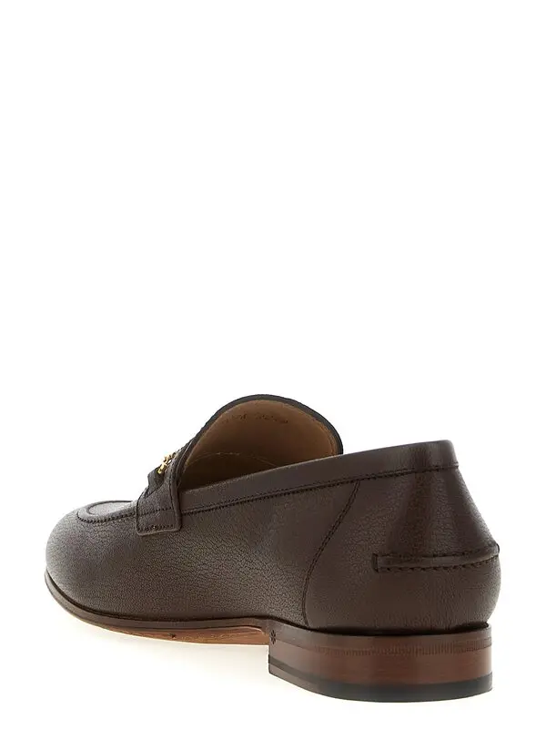 Valentino Garavani Vlogo Signature Goat Leather Loafers - Brown