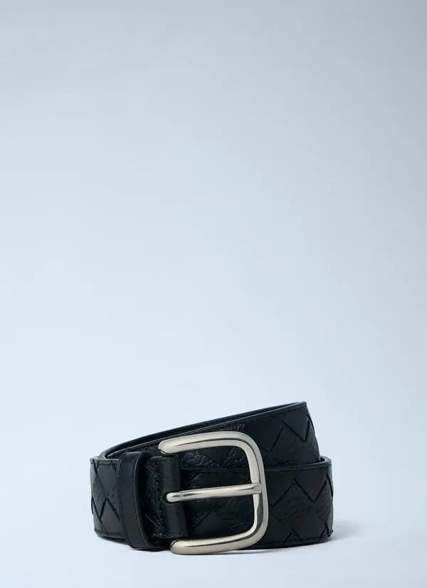Bottega Veneta Quilted Leather Belt - Black