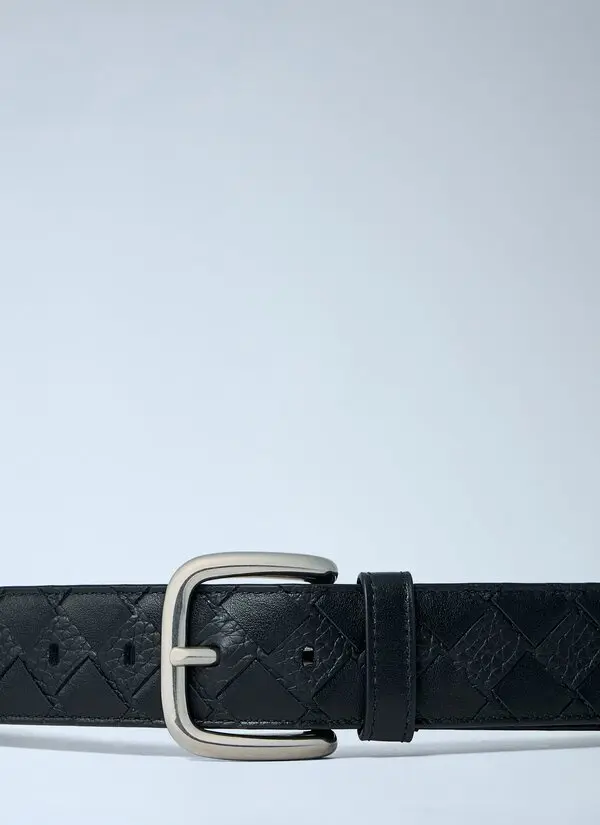 Bottega Veneta Quilted Leather Belt - Black