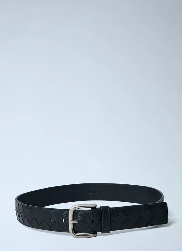 Bottega Veneta Quilted Leather Belt - Black